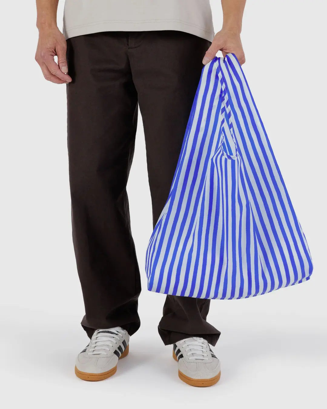 Standard Baggu- Blue Painted Stripe | The Land of Salt